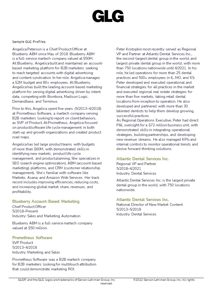 What information should I include in my GLG profile? – GLG Network ...